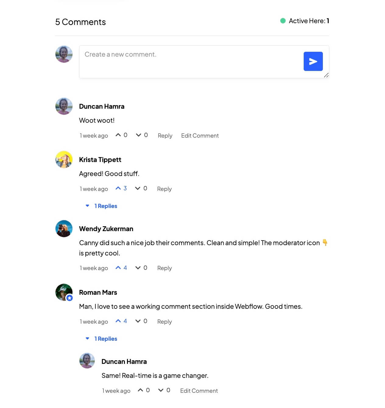 User Comments | Free Webflow Component